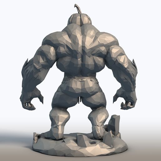 🎃 Pumpkin Head Bodybuilder - Muscular Figurine Low Poly - Halloween ...