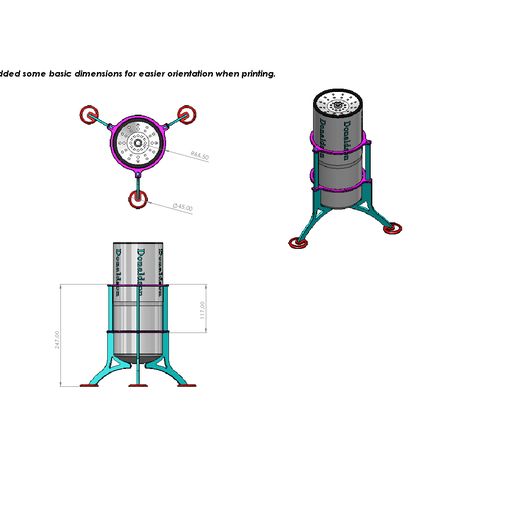 ⛽ Fuel filter stand for filter diameter 120mm・ STEP File for 3D ...