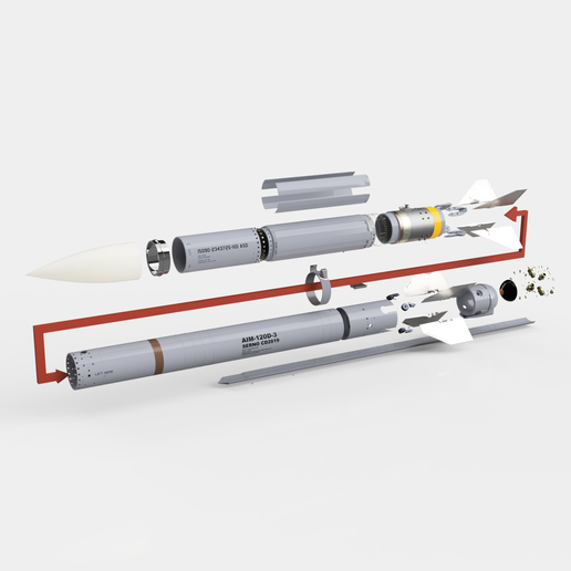 🚀AIM-120 C/D AMRAAM - Extreme Detail/Accuracy -3D Print Ready・ STL File ...