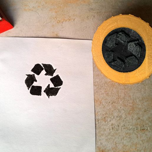 ♻️ RUBBER INK STAMP - Recycling symbol - INTERCHANGEABLE SEAL・Free STL ...