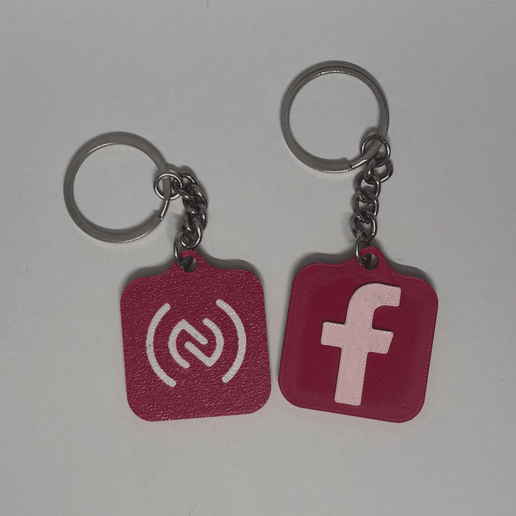 3MF file NFC Keychain with Facebook Logo 🗝️ ・3D printable model to ...
