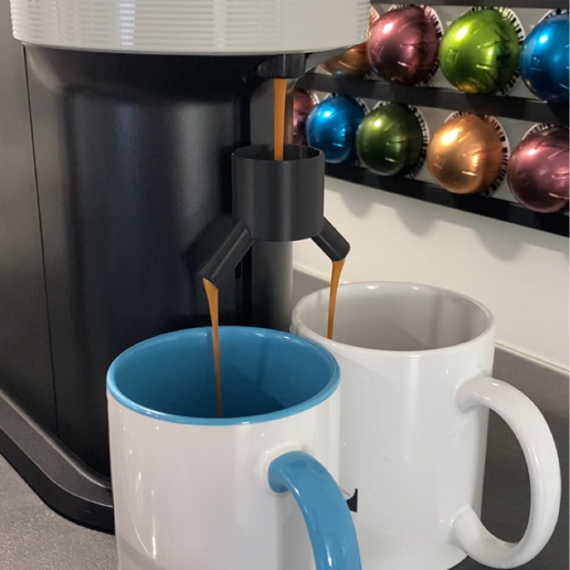 ☕ Nespresso coffee spout 2-fold double・ 3MF File for 3D printing・Cults