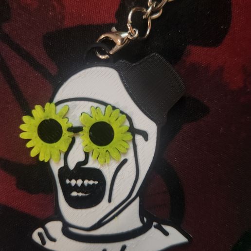 🎨 Art the Clown - TERRIFIER Keychain! Flower Glasses・ STL File for 3D ...