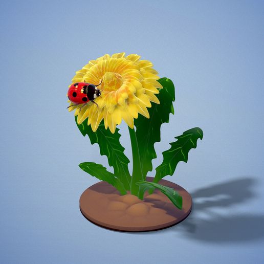 STL file LADYBUG and FLOWER 🐞 ・3D printable model to download・Cults
