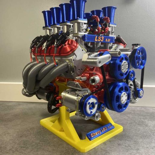 🎠 Chevy Camaro LS3 V8 Engine Remix・Free STL File for 3D printing・Cults