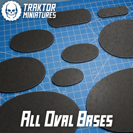 🎲 Oval Bases Megapack・Free 3D File for 3D printing・Cults