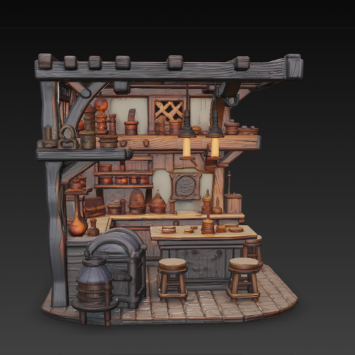 🔪 Kitchen Bar DnD RPG Diorama Fantasya・ STL File for 3D printing・Cults