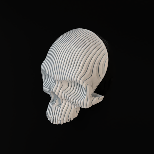💀 Skull layered sculpture・Free STL File for 3D printing・Cults