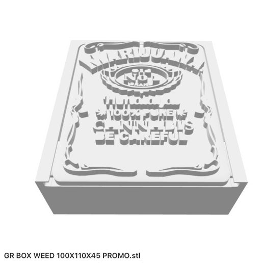 📦 WEED BOX WEED BOX MARIJUANA-WEED CONTAINER-NUMBER 1・ STL File for 3D ...