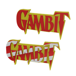 3D printer 3D MULTICOLOR LOGO/SIGN - Gambit (X-men '97) - Two ...
