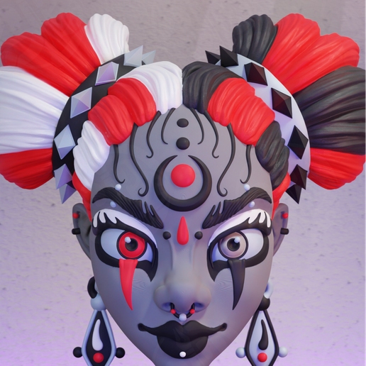 👧 DARK GOTHIC GIRL MASK STL AND 3MF WITHOUT BRACKETS・ STL File for 3D ...