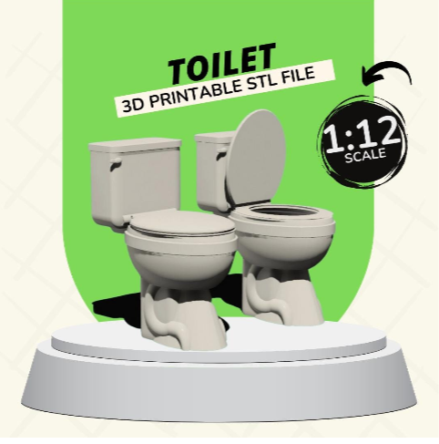 🚽 Toilet 1:12 Scale Dollhouse Furniture, Decorations and Accessories 3D ...