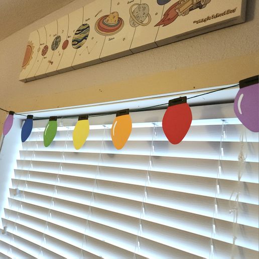 🎄 Classic Christmas Light Hanging String-Up Banner・Free STL File for 3D ...
