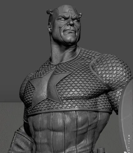 🫡 Súper Soldado Patriótico STL | Escudo Héroe Figurilla | Alto Detalle ...