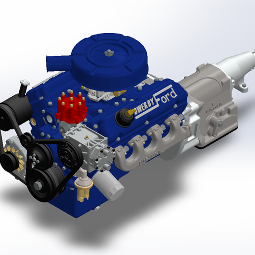 🚙 1/24 Scale Ford Small Block (302) V8 STOCK Base Engine File Pack・ STL ...