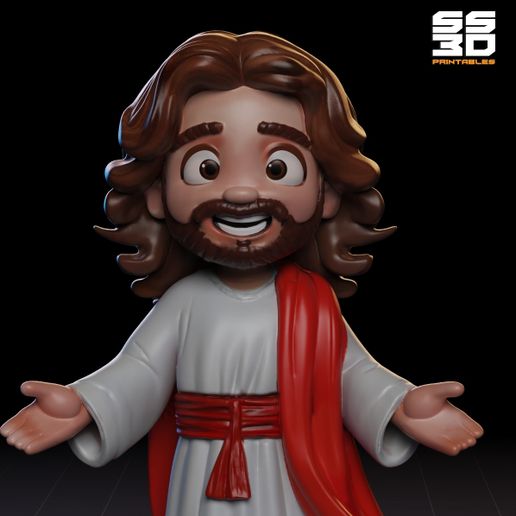 ️ Cartoon Jesus 3D Printable STL File・ STL File for 3D printing・Cults