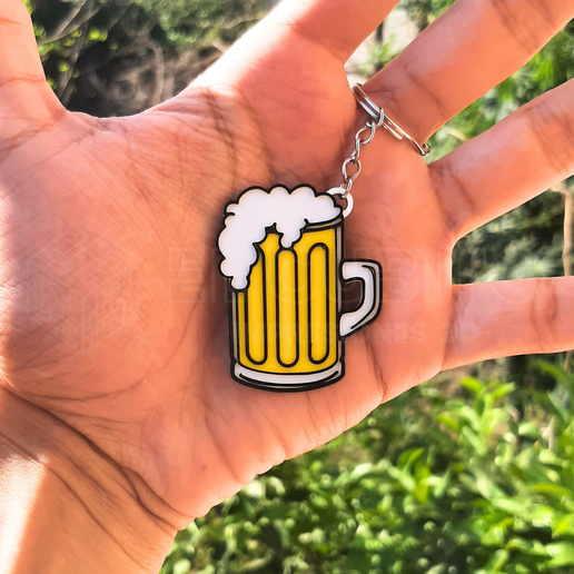 🍺 Birra Beer Beer Keychain Keychain Key Chain・ STL File for 3D printing ...