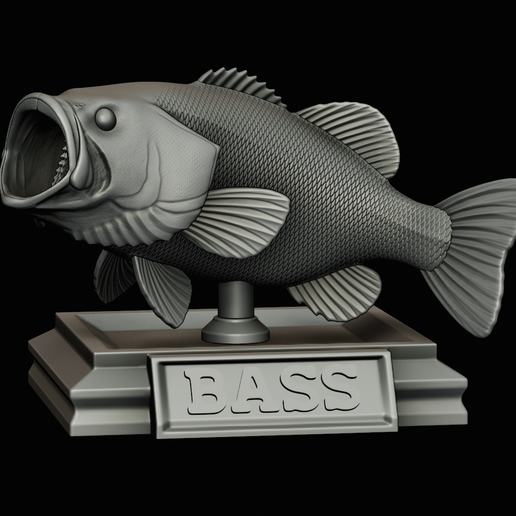 🐠 fish Largemouth Bass / Micropterus salmoides trophy statue detailed ...