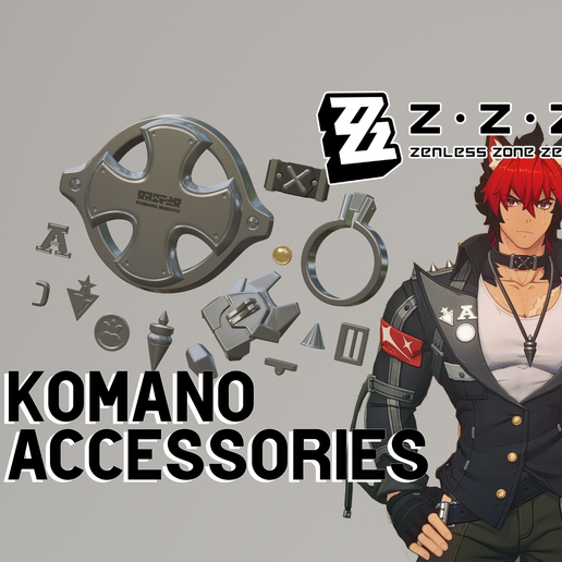💤 Zenless Zone Zero | Komano Manato Accessories・ STL File for 3D ...
