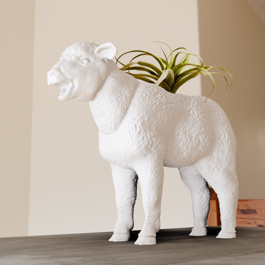 🐐 goat lamb calf bleating body planter pot flower vase stl・ STL File ...