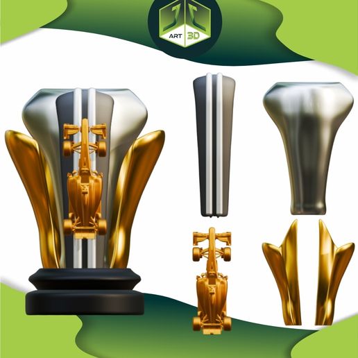 🚗 Premium Stock Car Trophy・ STL File for 3D printing・Cults