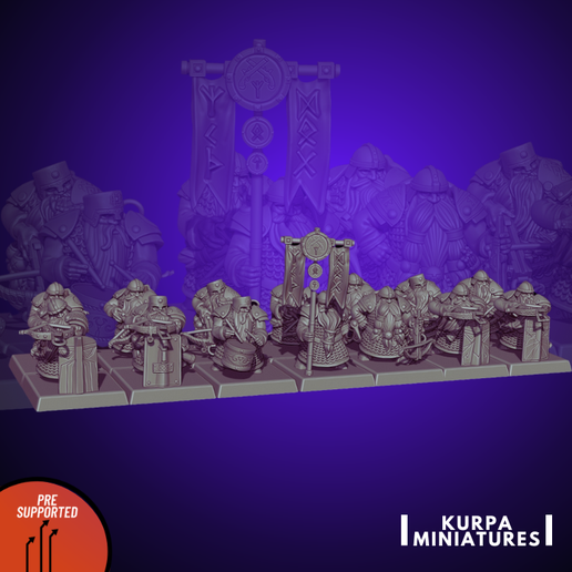 🎲 Dwarf crossbow and ranger unit・ STL File for 3D printing・Cults