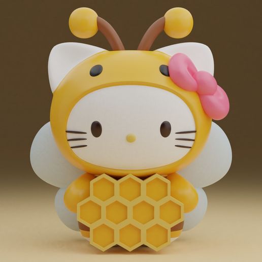 STL file Hello kitty bee 👋 ・3D printing idea to download・Cults