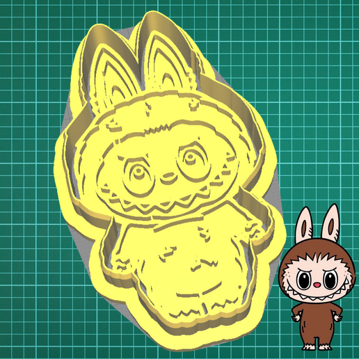 Archivo STL Labubu Completo Cortador de Galleta/ Labubu Fullbody Cookie ...