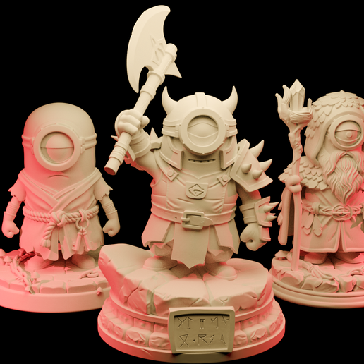 👹 RPG Minions - Monk, Druid и Orc STL Fantasy D&D Style 3D Models ...