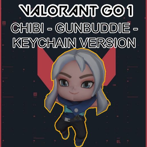 🗝️ Valorant Go 1 - Jett - Chibi/Gunbuddie/Keychain・ STL File for 3D ...