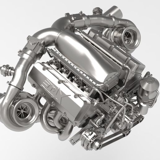🚙 ver.2! 4500HP SMX Steve Morris Racing Twin Turbo Billet v8 Engine 1/8 ...