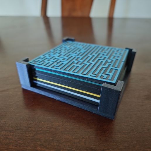 🎲 Maze Coasters with Coaster Holder・Free STL File for 3D printing・Cults
