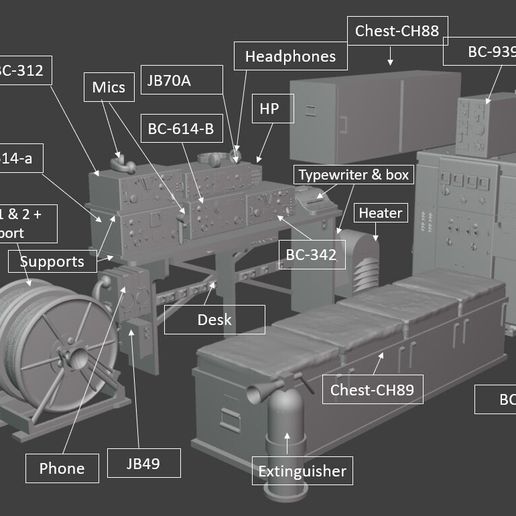 📻 US SCR-299 Mobile Radio Kit - all scales・ 3D File for 3D printing・Cults
