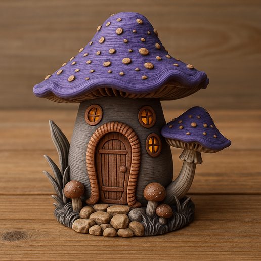 Fantasy Mushroom House STL – 3D Printable Fairy Cottage, Whimsical Desk ...