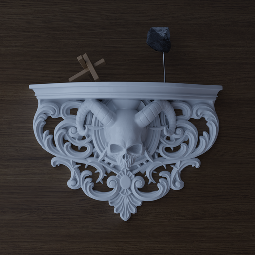 💀 Skull Shelf – Gothic Halloween Bookcase Sculpture・ STL File for 3D ...