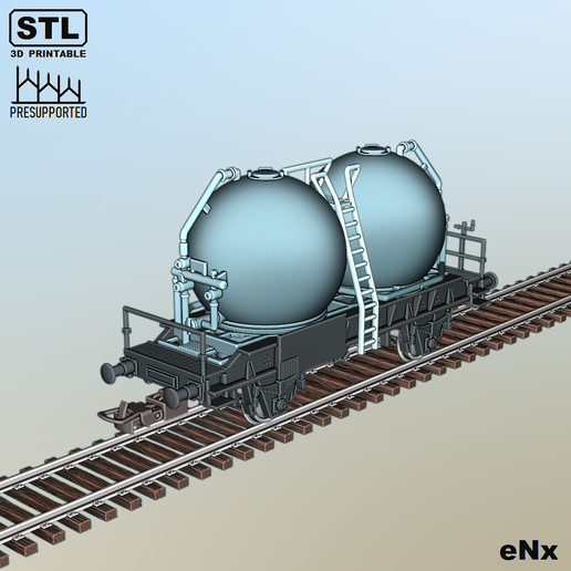 🪖 High Pressure Tank Wagon - H0 Scale - 1:87・ 3D File for 3D printing・Cults