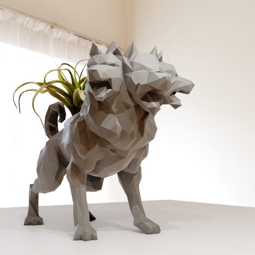 STL file cerberus low poly roaring planter pot flower vase stl 🪴 ...