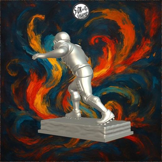 🏈 Crouching Football Player Stone Statue – SoliDRawinGs SG2987・ STL ...