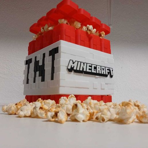 🎬 Minecraft Movie PopCorn bucket・Archivo STL para Impresión 3D・Cults