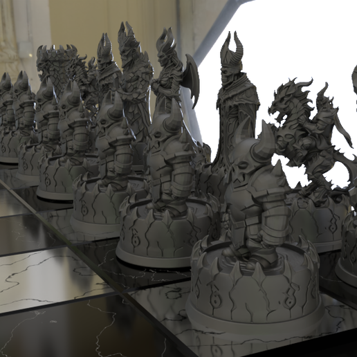 ♟️ Demon Chess Set – STL Pack・ STL File for 3D printing・Cults