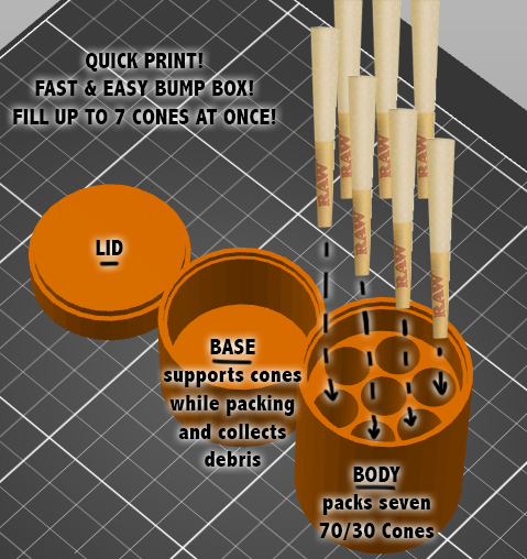 🛠️ Bumpbox Cone Filler for 7x 70mm RAW Cones v2: 70 30 Size Weed Packer ...