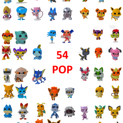 Archivo STL PACK 54 POP POKEMON 🐉 ・Objeto de impresión 3D para ...
