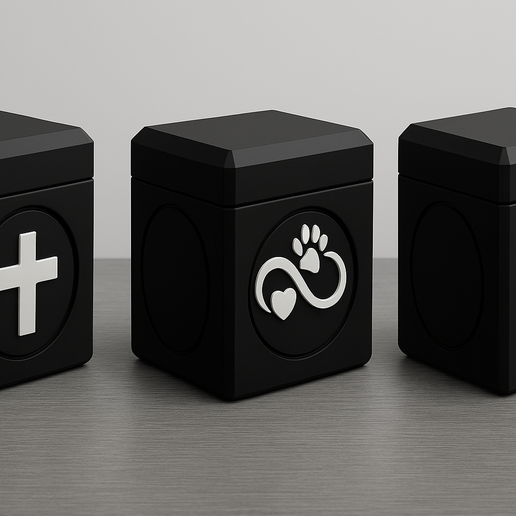 ⚱️ Cubic urn - Minimalist design with interchangeable emblems・ STL File ...