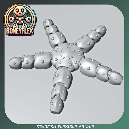 👌 3D StarFish Flexible Archie・ STL File for 3D printing・Cults