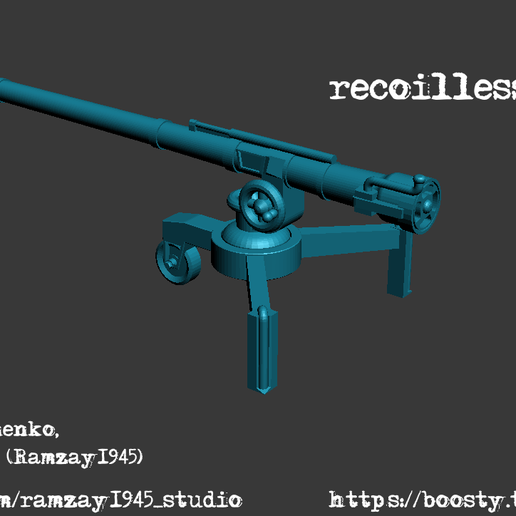 🪖 M40 recoilless rifle 1:100・ STL File for 3D printing・Cults