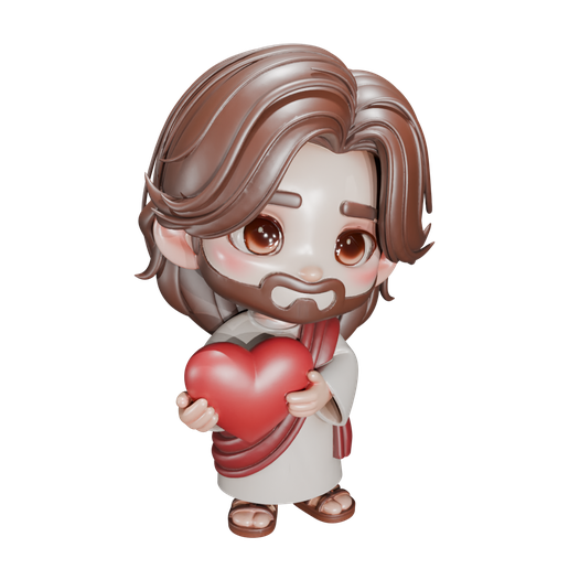 ️ 3D Printable Chibi Jesus with Heart Figure – Cute Religious Gift STL ...