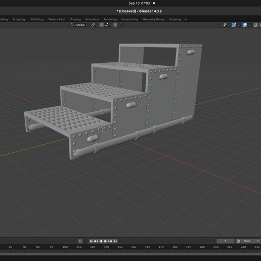 🎲 Stairs Grate Steps 40k Grimdark Sci-fi 2x4 inch with 1/2 inch steps ...