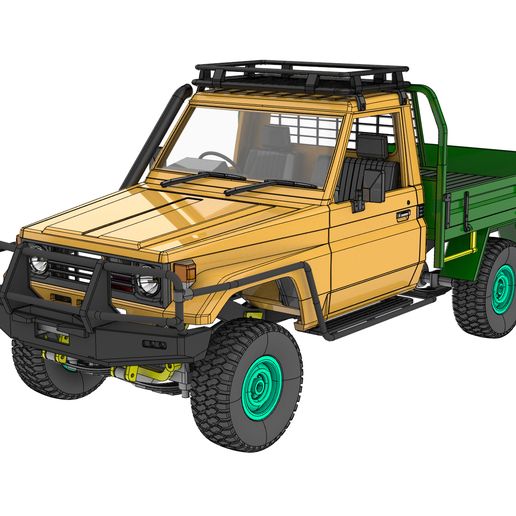 🚗 TOYOTA LAND CRUISER LC75 RC PICK UP TRUCK 1 TO 16 WPL SCALE 3D PRINT ...