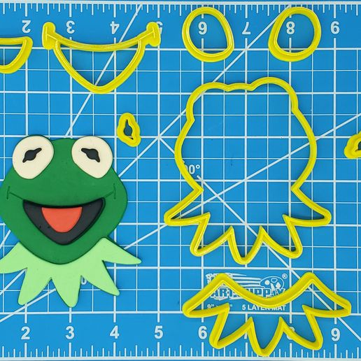 3D file Kermit Face Multipiece Fondant Cookie Cutter Set Multiple Sizes ...