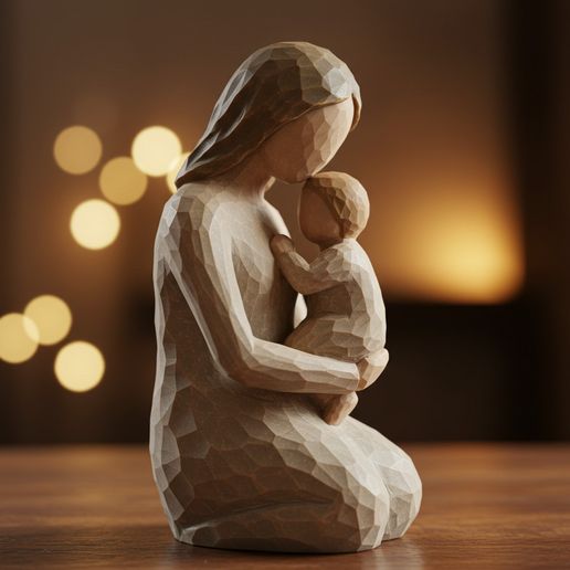 👪 MOTHER / FAMILY STATUE・ STL File for 3D printing・Cults
